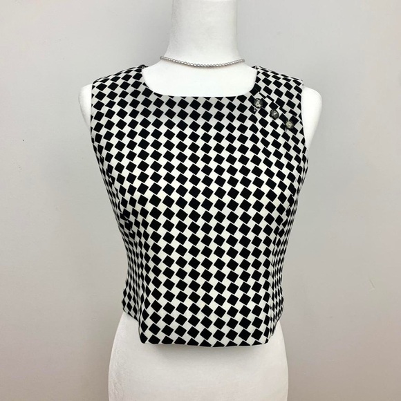 Jfw | Tops | Ready To Wear Collection High Neck Checkered Tank Top ...